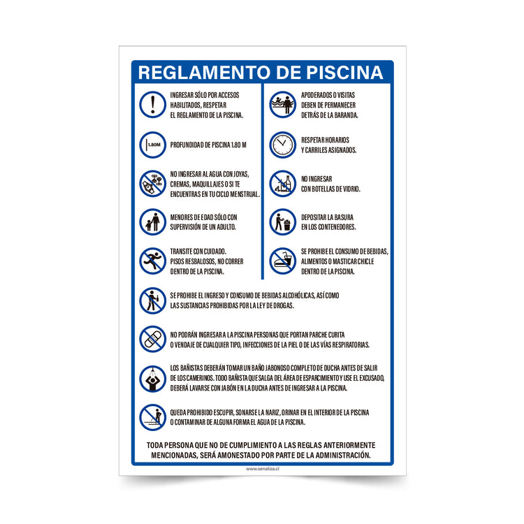 Señaléticas para Piscinas – Señaliza SpA